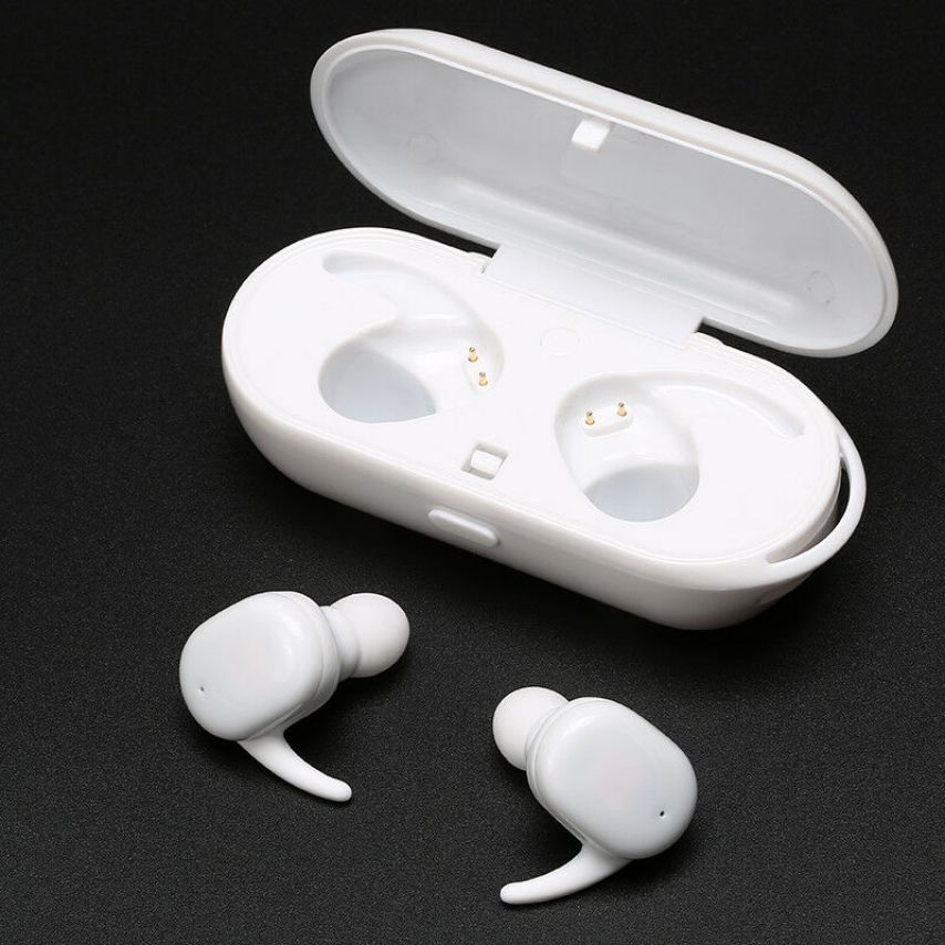 white mini wireless earbuds bluetooth