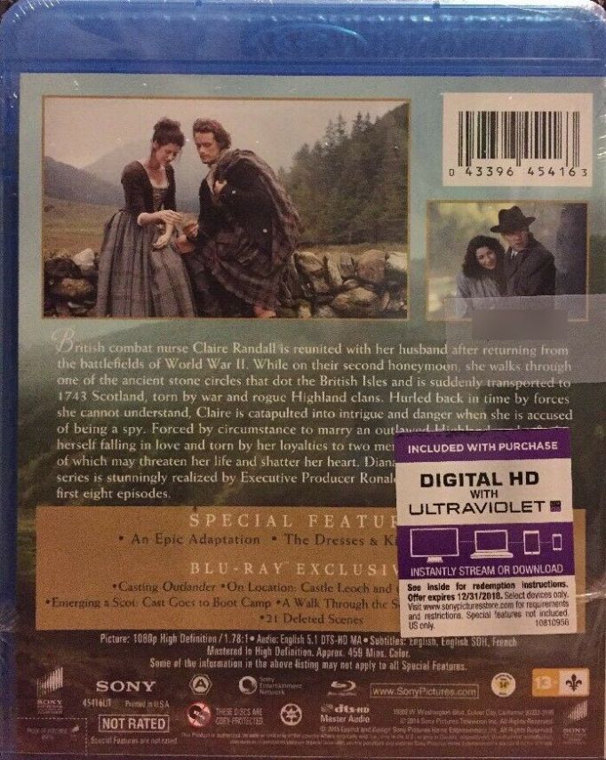 outlander season one - volume one blu-ray and ultraviolet
