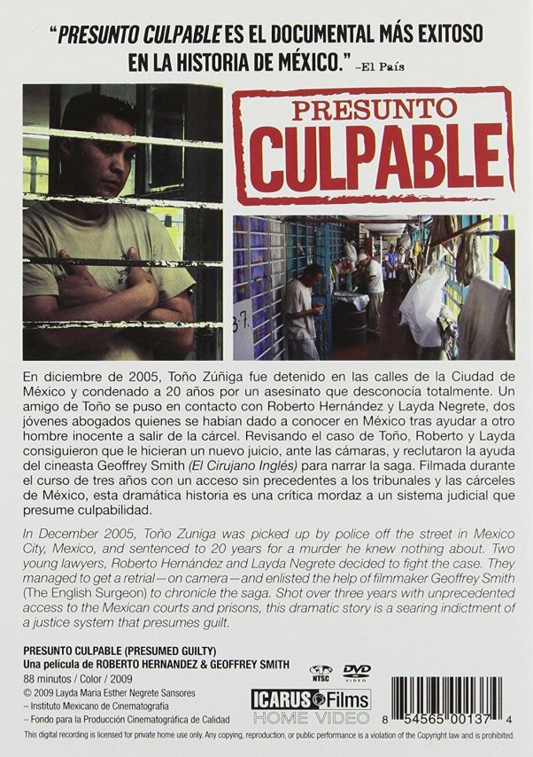 presunto culpable (presumed guilty) dvd